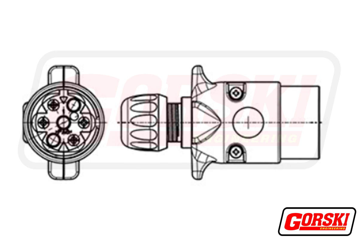 Trailer Plug 7 Pin Round Large Metal | Gorski Engineering